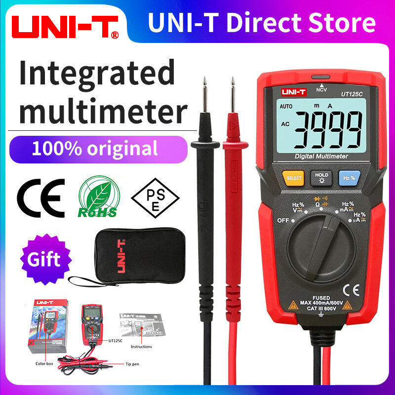UNI-T UT125C Mini Pocket Digital Multimeter Temperature Tester Resistor ...