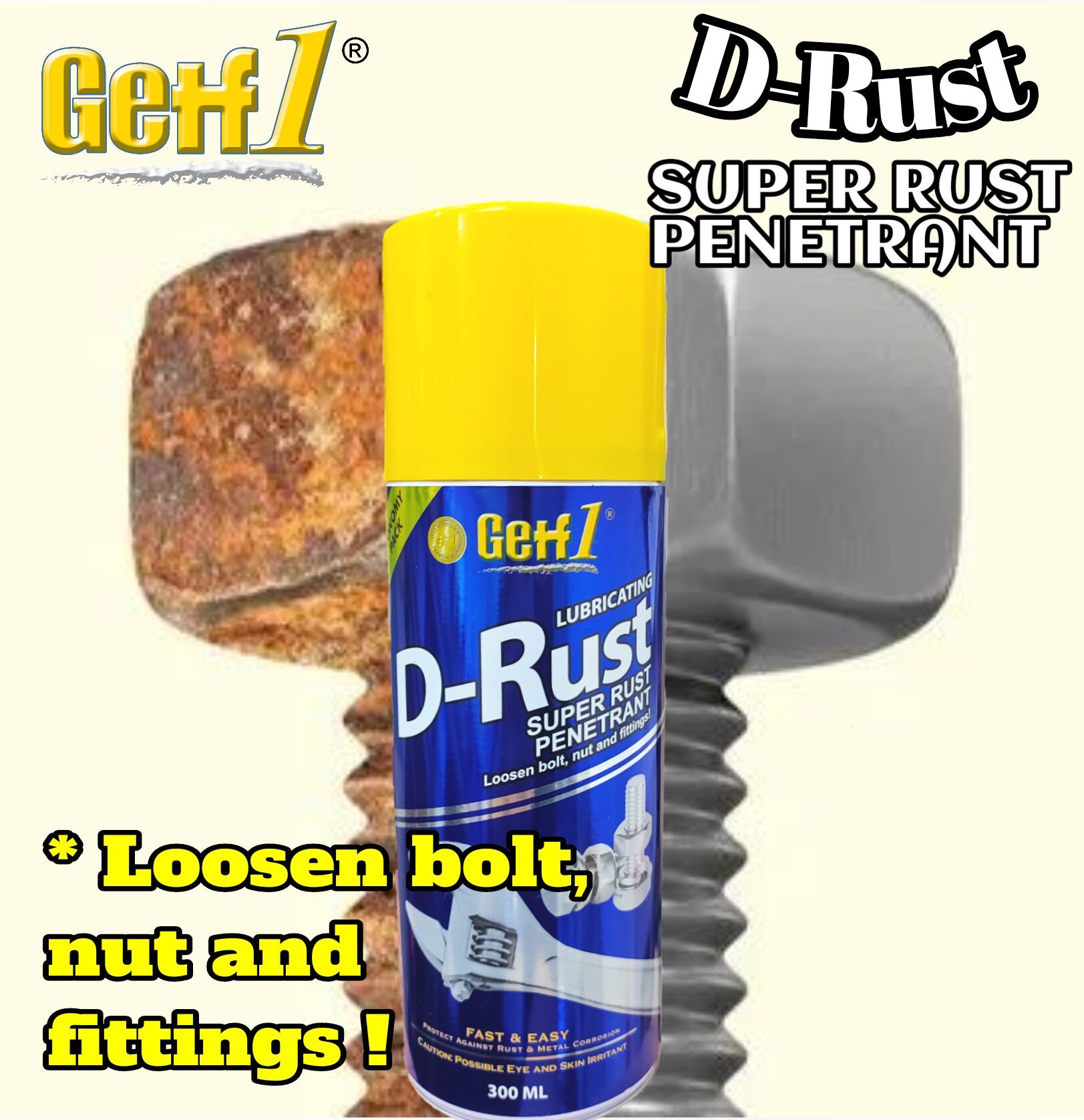 (Ready Stock)Pelincir Penembus Karat Car Care Getf1 D-Rust Lubricating ...