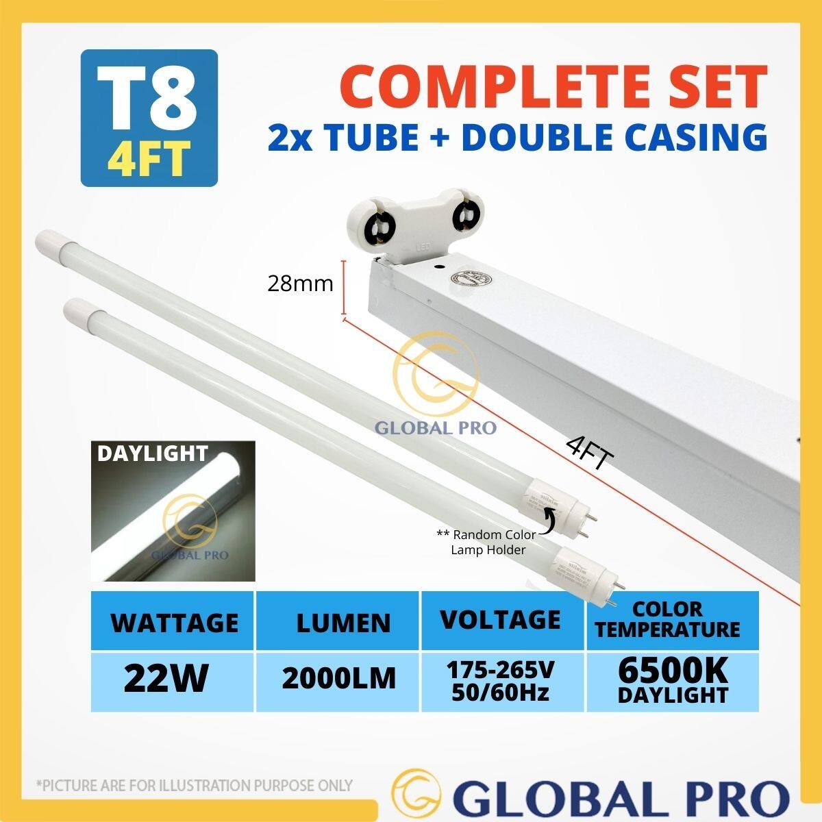 FULL SET DOUBLE 4FT T8 Led Tube Light Lampu Kalimantang LED Set Lampu Panjang LED Ceiling Light ...