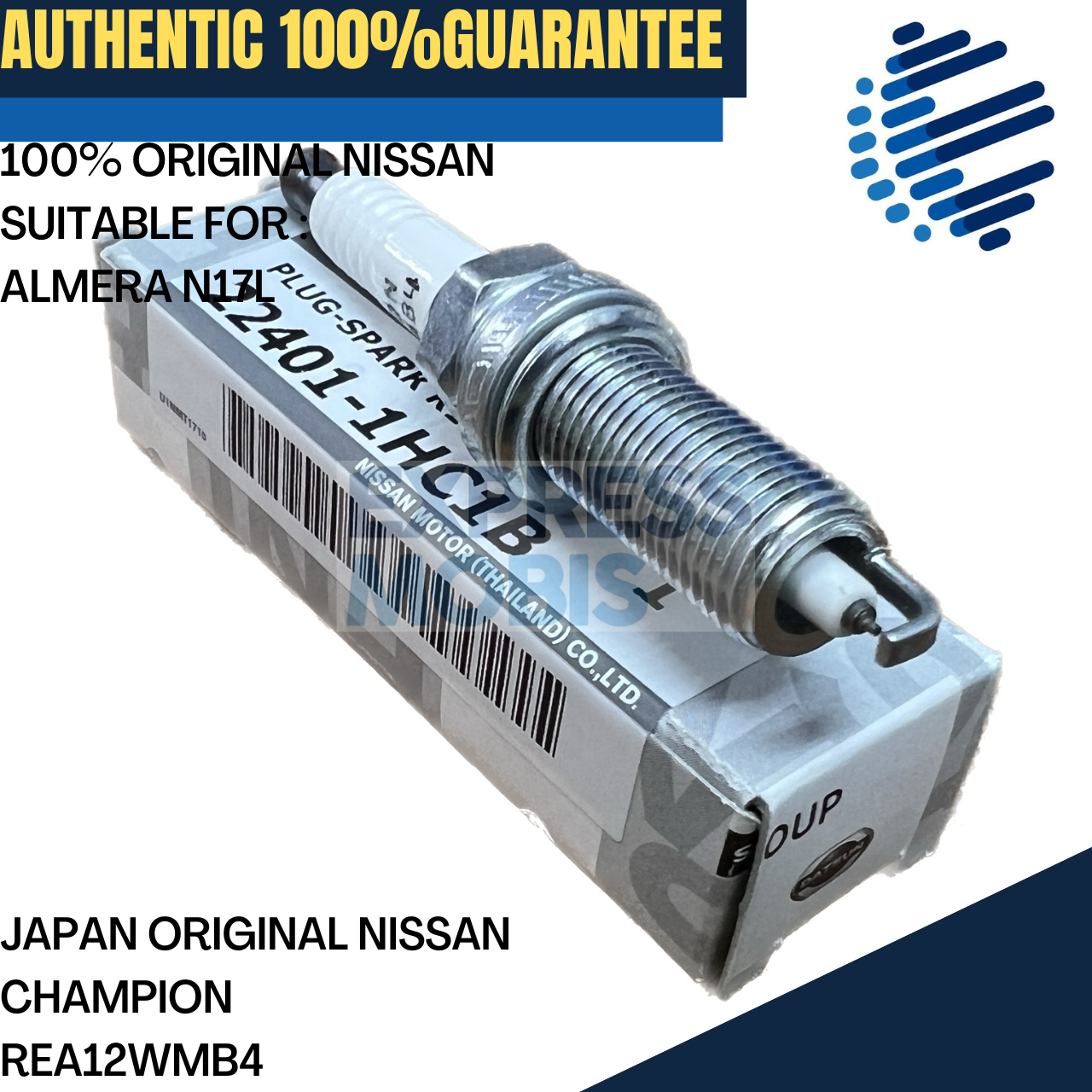 100% ORIGINAL NISSAN SPARK PLUG 22401-1HC1B CHAMPION ( REA12WMB4 ...