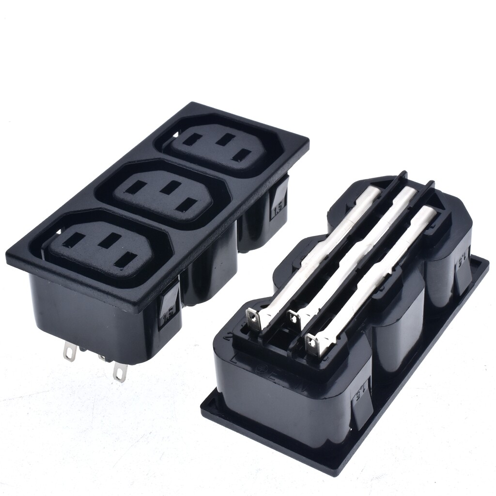 IEC 60320 C13 Ganged socket Snap-in Mounting Solder Tab for UPS &PDU ...