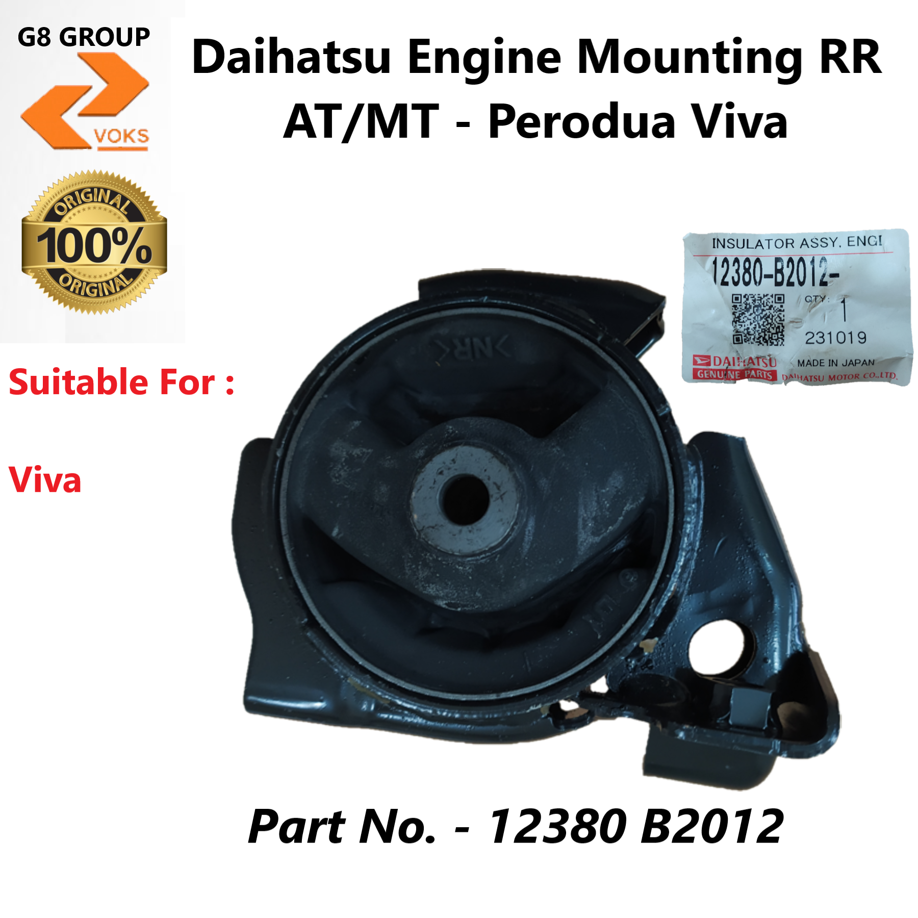 Daihatsu Engine Mounting RR AT/MT - Perodua Viva ( 12380-B2012 ) | Lazada