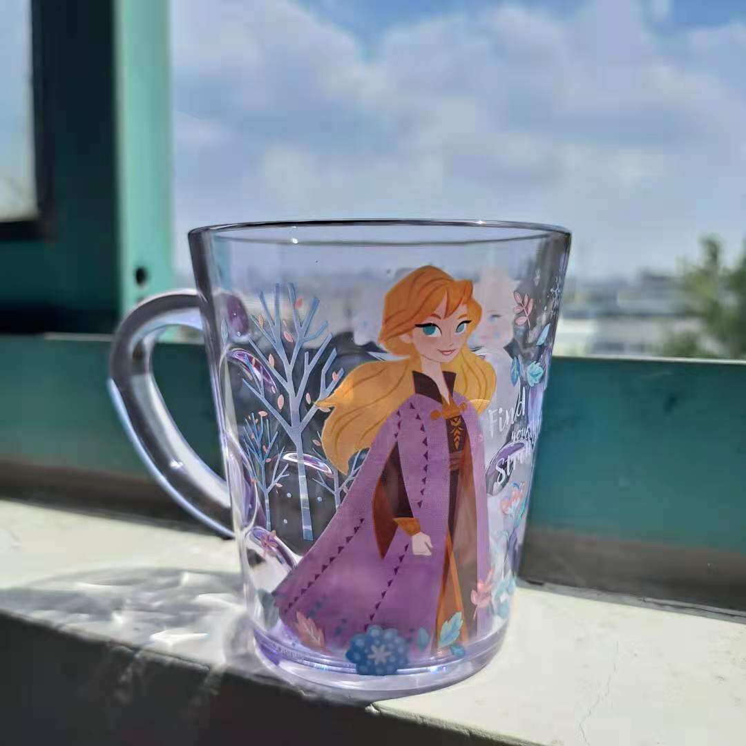 Disney Princess Mug Frozen Elsa Kids Plastic Cup with Handle Cartoon ...