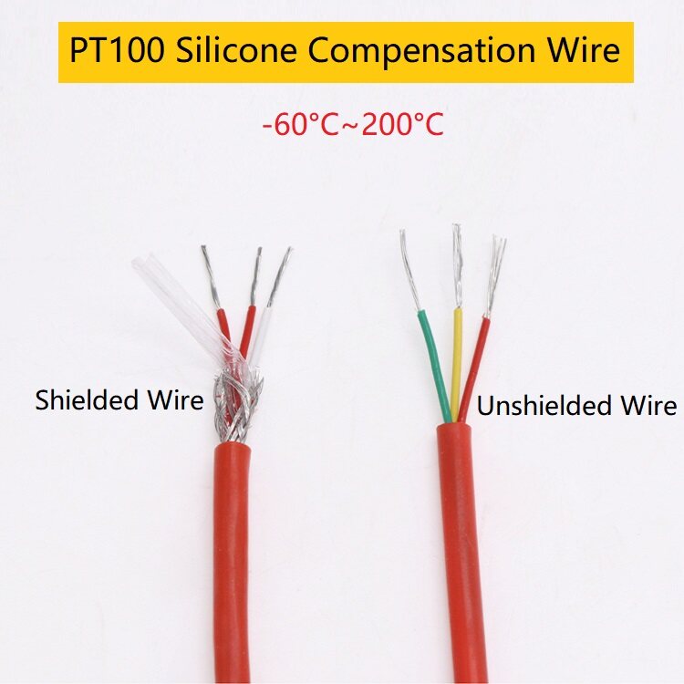 3/10Meter- 3 Cores PT100 Thermocouple Wire Silicone 3*7*0.2mm PTFE ...