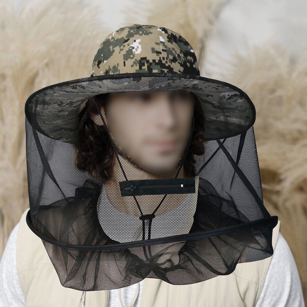 การเลี้ยงผึ้ง Beekeeper Veil Hat ยุงแมลงตาข่าย Face Shield Hood ...