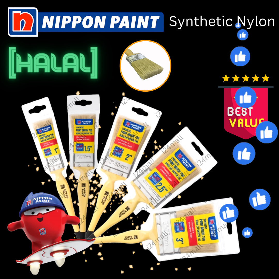 Nippon Paint Brush 750 Synthetic / Berus Cat Sintetik 750 | Lazada