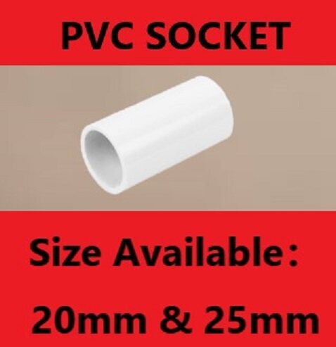 20mm & 25mm PVC CONDUIT PIPE SOCKET/ PENYAMBUNG PIPE WIRING PVC CONDUIT ...