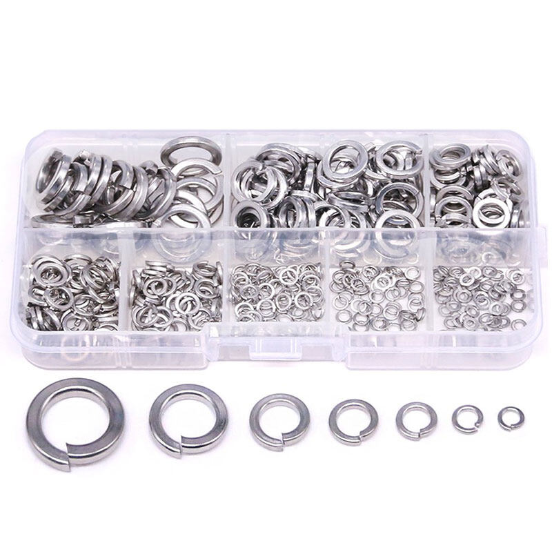 Spring Lock Washer,304 Stainless Steel Spring Lock Washer Assortment Set (410-Pcs,8-Size ...