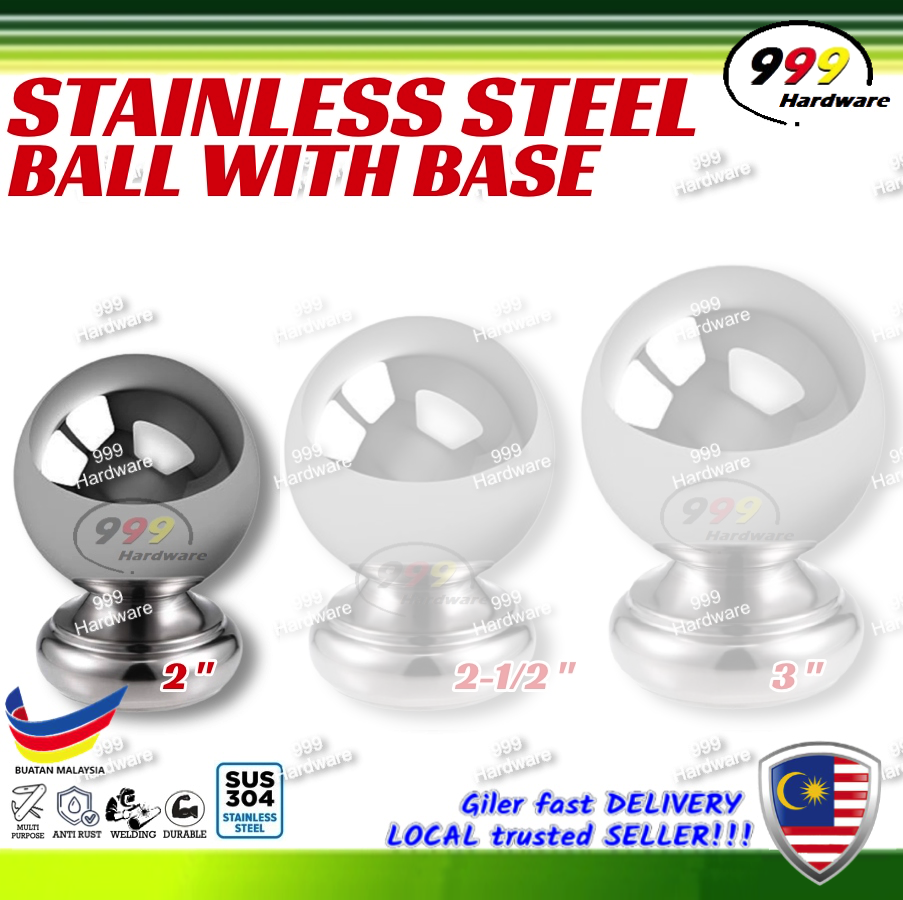 999 STAINLESS STEEL BALL WITH ROUND BASE / HOLLOW CAP BALL SET ...