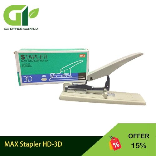 [GY Office] Max Stapler HD-3D Heavy Duty Stapler Grey | Lazada