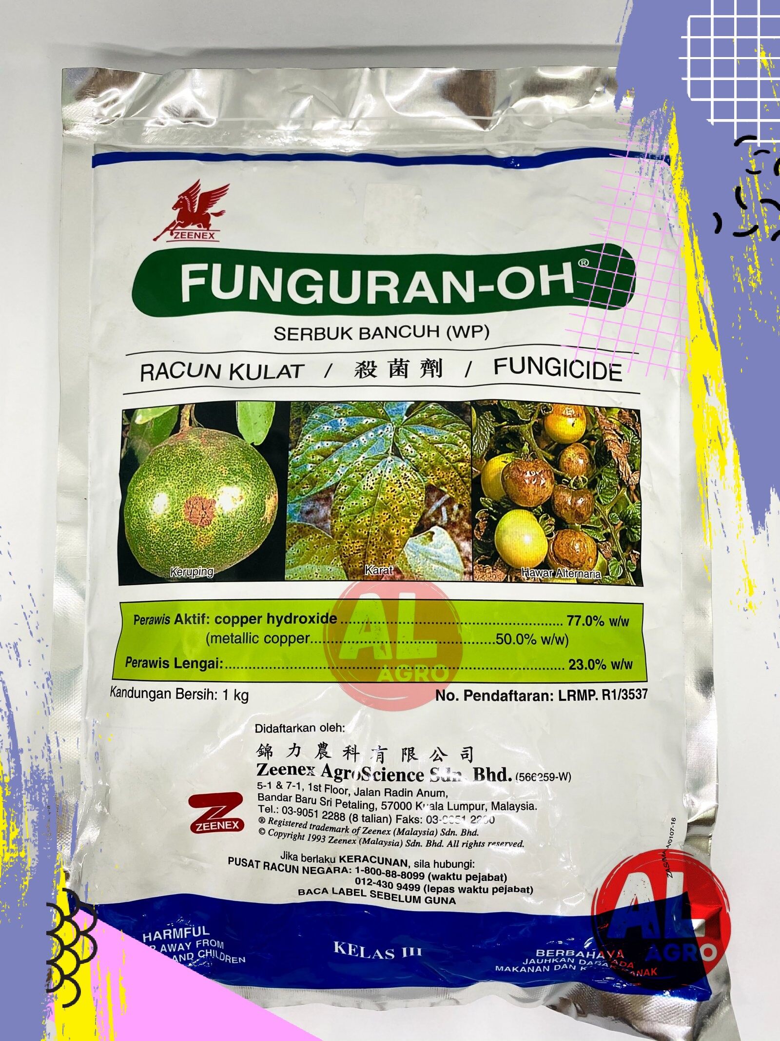 1KG Zeenex Funguran-oh copper hydroxide 77.0% Racun Kulat | Lazada