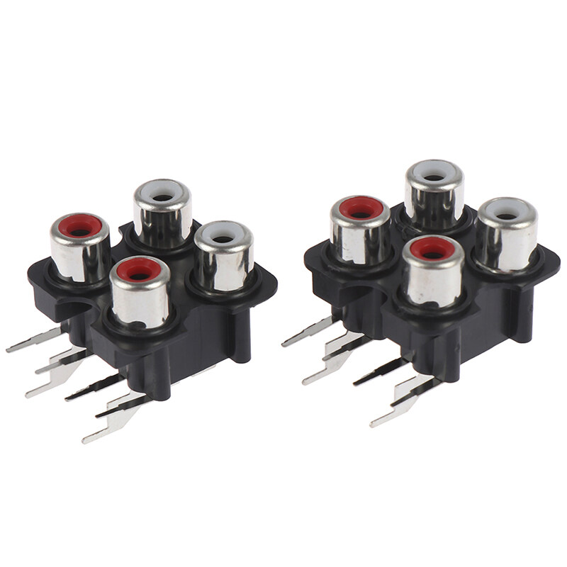 YUE 2pcs 4way 6Pin RCA Female Audio Video Plug AV Concentric Socket ...