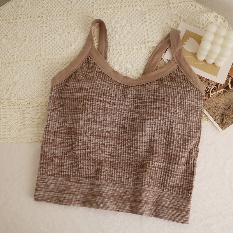 5 Colors Autumn Inner Wear Student Sling Vest Women's Backless V-neck ...