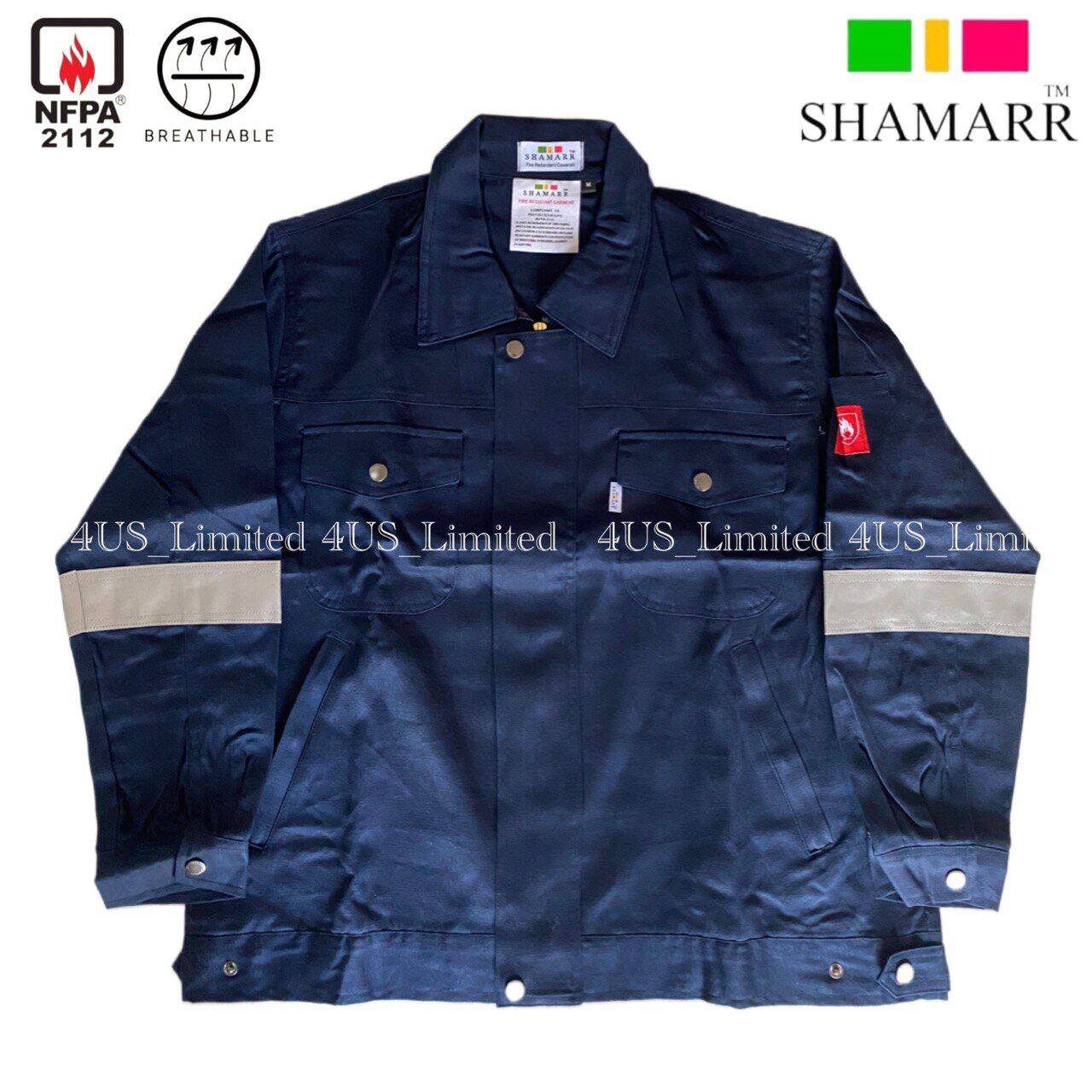 SHAMARR FIRE RETARDANT WORKING JACKET & PANTS NFPA2112 (FR) NAVY BLUE ...