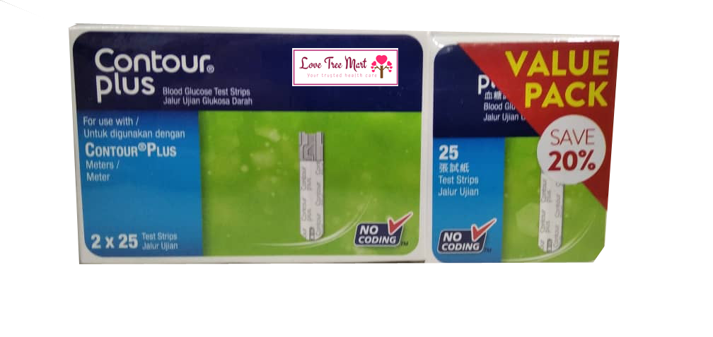 CONTOUR PLUS TEST STRIPS 25'S X 2 + 25 STRIPS (EXP: 09/2024) | Lazada