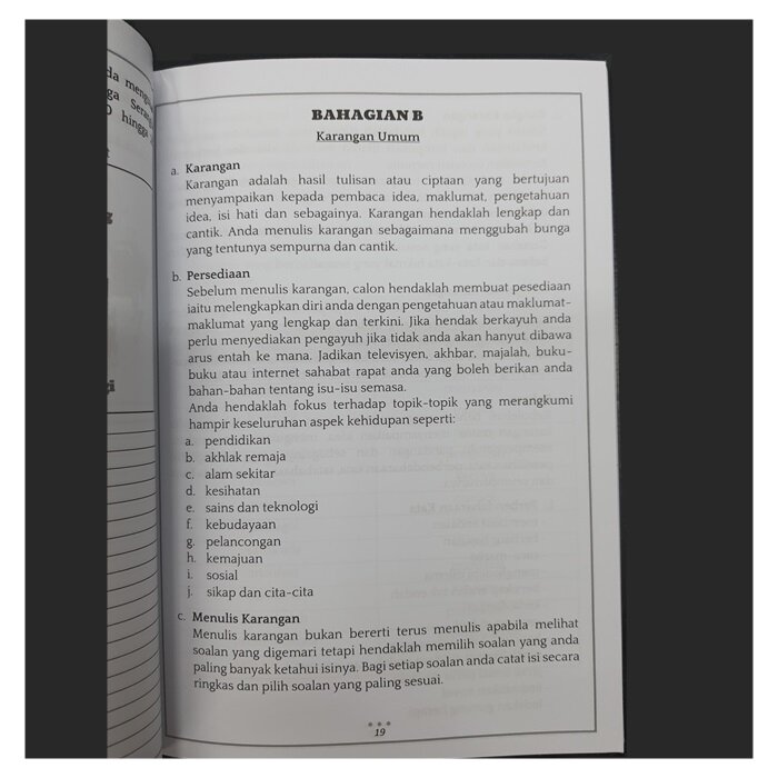 Bahasa Melayu Tunas Teknik Penulisan Cemerlang Untuk Tahun, 05/12/2024