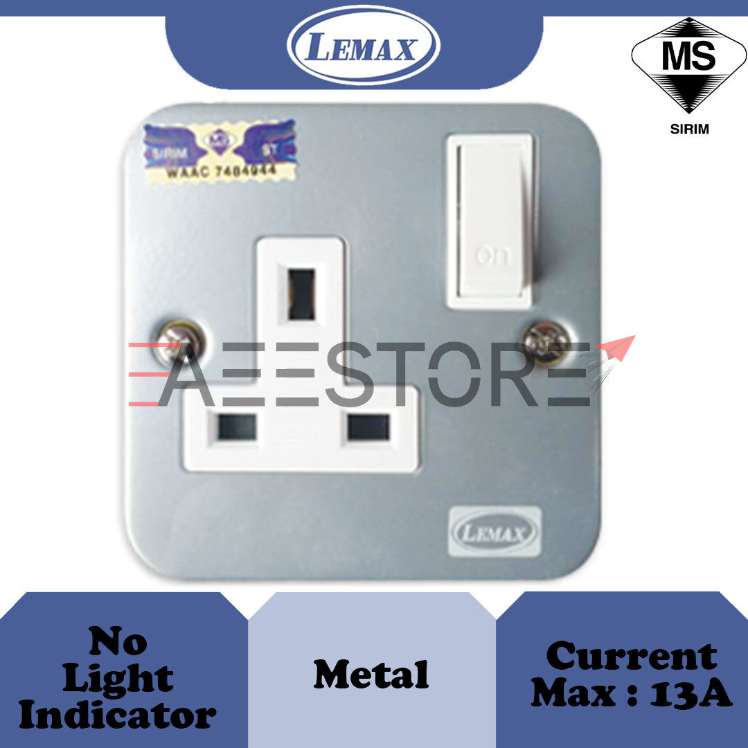 ( SIRIM ) LMX / LEMAX 13A Metal Clad Switch Socket ( 1 Socket / 2 ...