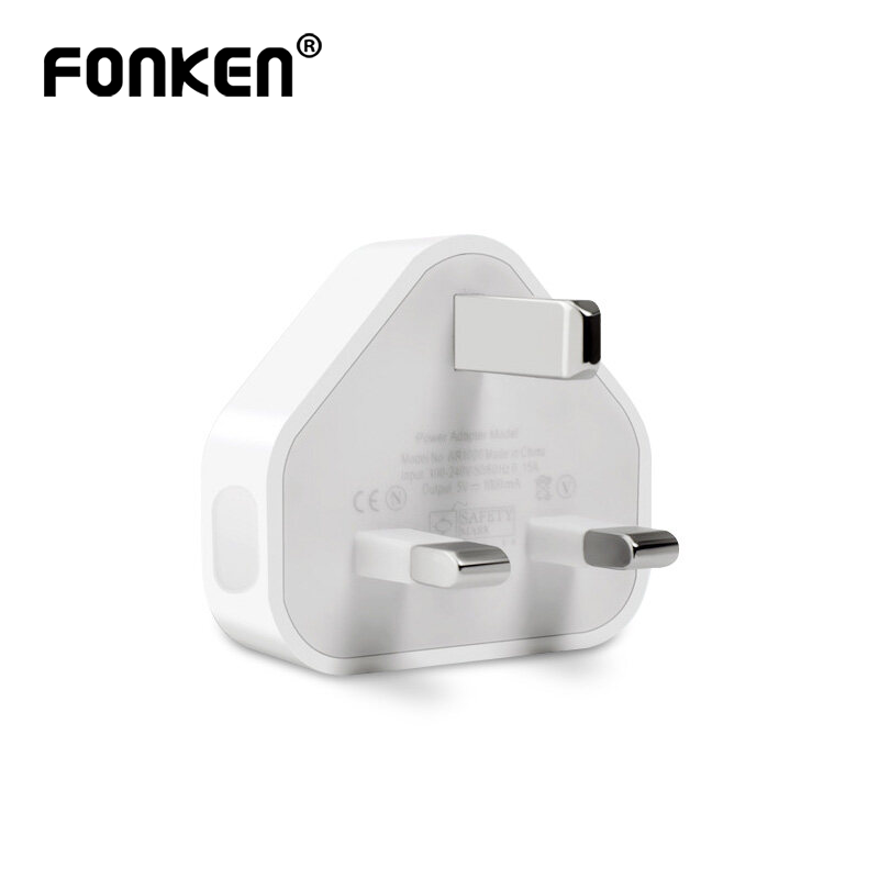 FONKEN เครื่องชาร์จโทรศัพท์ USB UK 3 Pin Regulatory 5V 1A สามเหลี่ยม ...