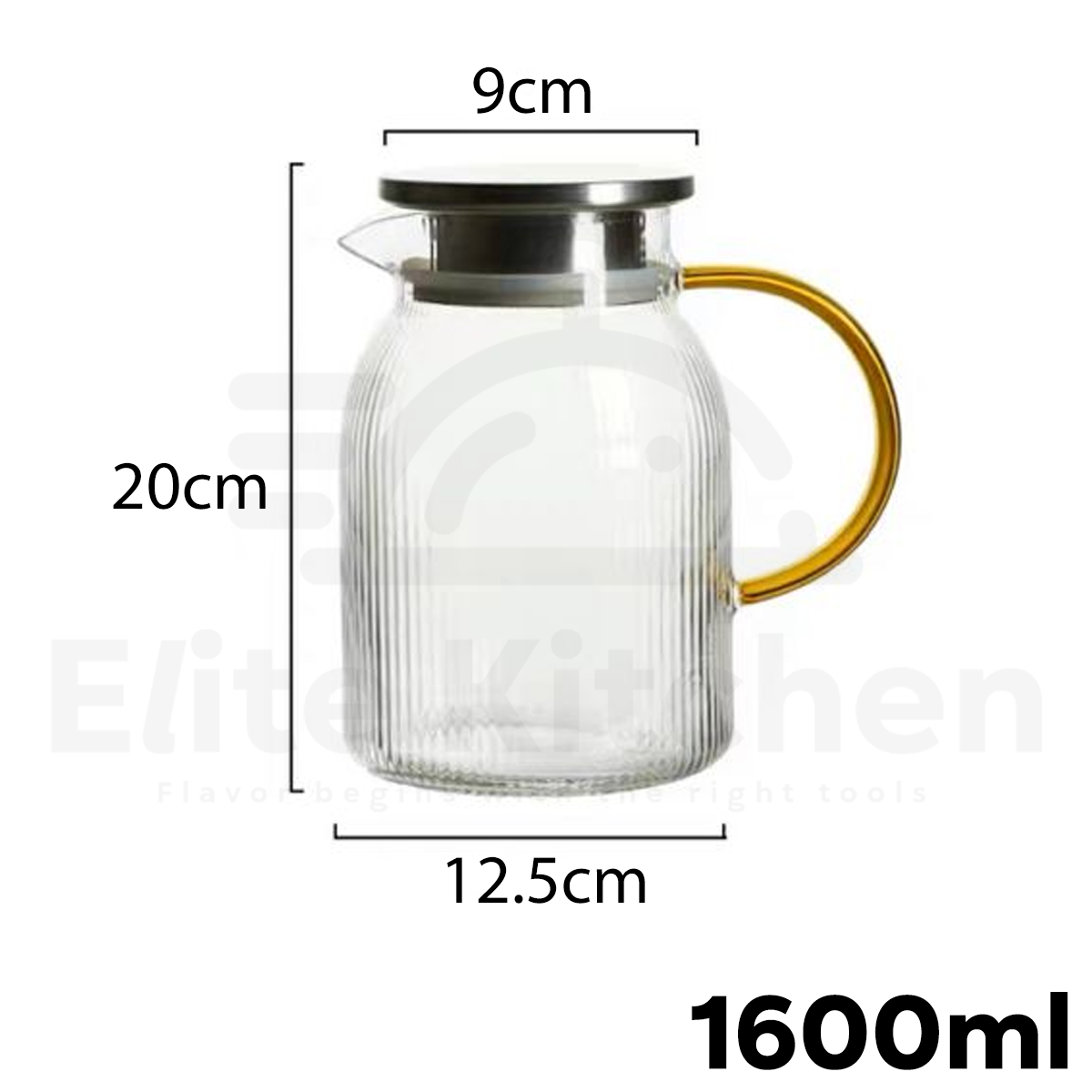Elite Kitchen - Borosilicate Glass Teapot Hot Cold Water Kettle Jug Air ...