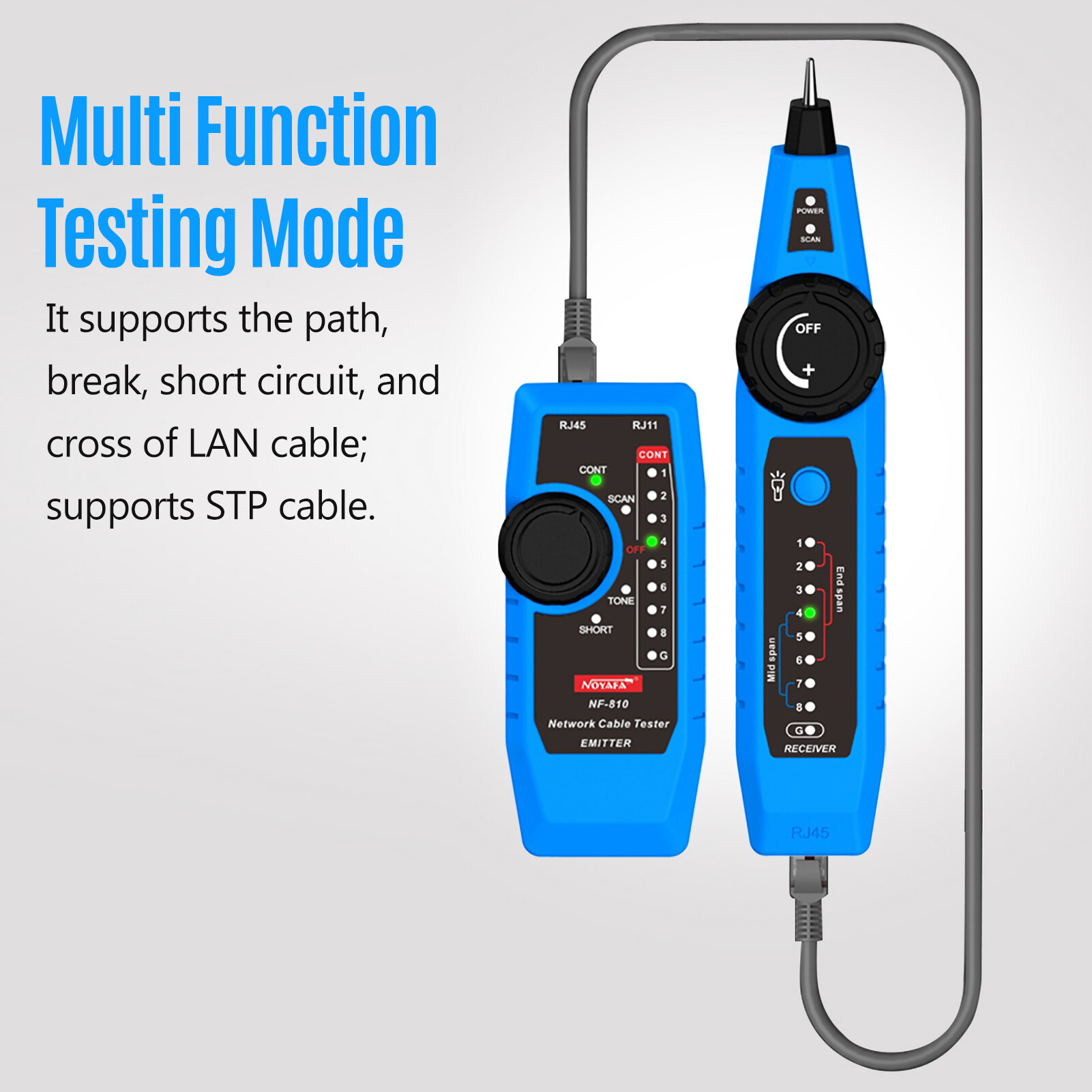 BO YIN NOYAFA NF-810 Network Cable Tester Kit for RJ11 RJ45 CAT5 CAT6 ...
