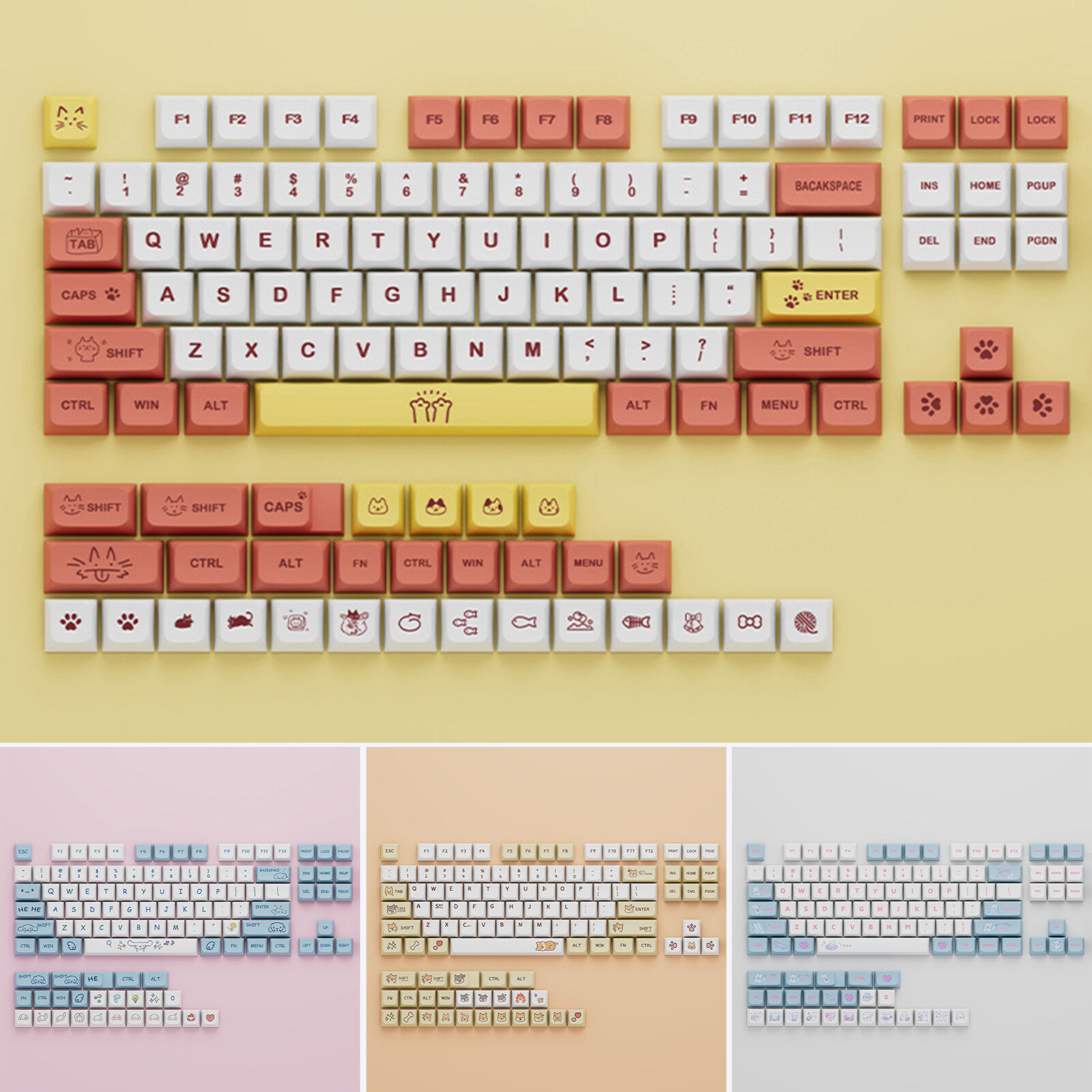 zesc007 130 Pcs Keyboard Keycaps Good Hardness Easy Installation Smooth ...