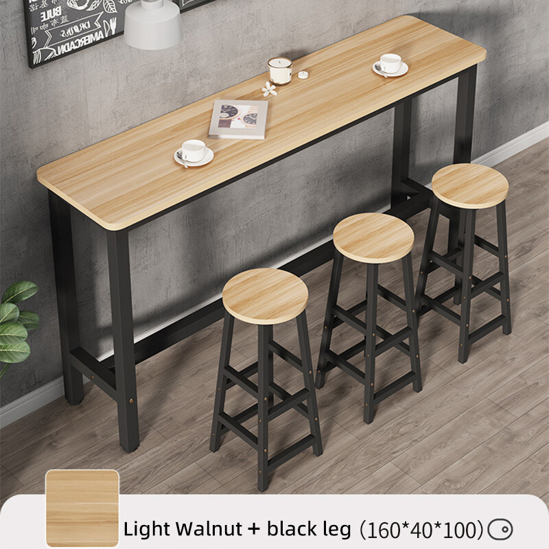 （ready stock）Bar table meja kaki tinggi solid wood living room milk tea ...