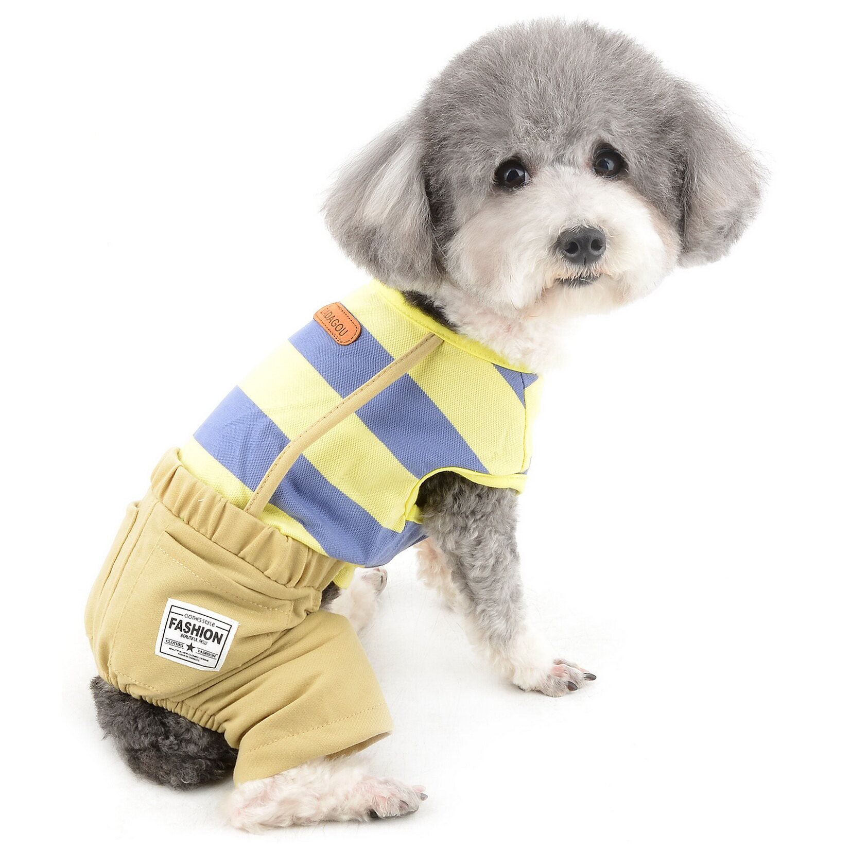 Pet Wide Striped Shirt Overalls Outfits Jumpsuit for Small Dogs Cats ...