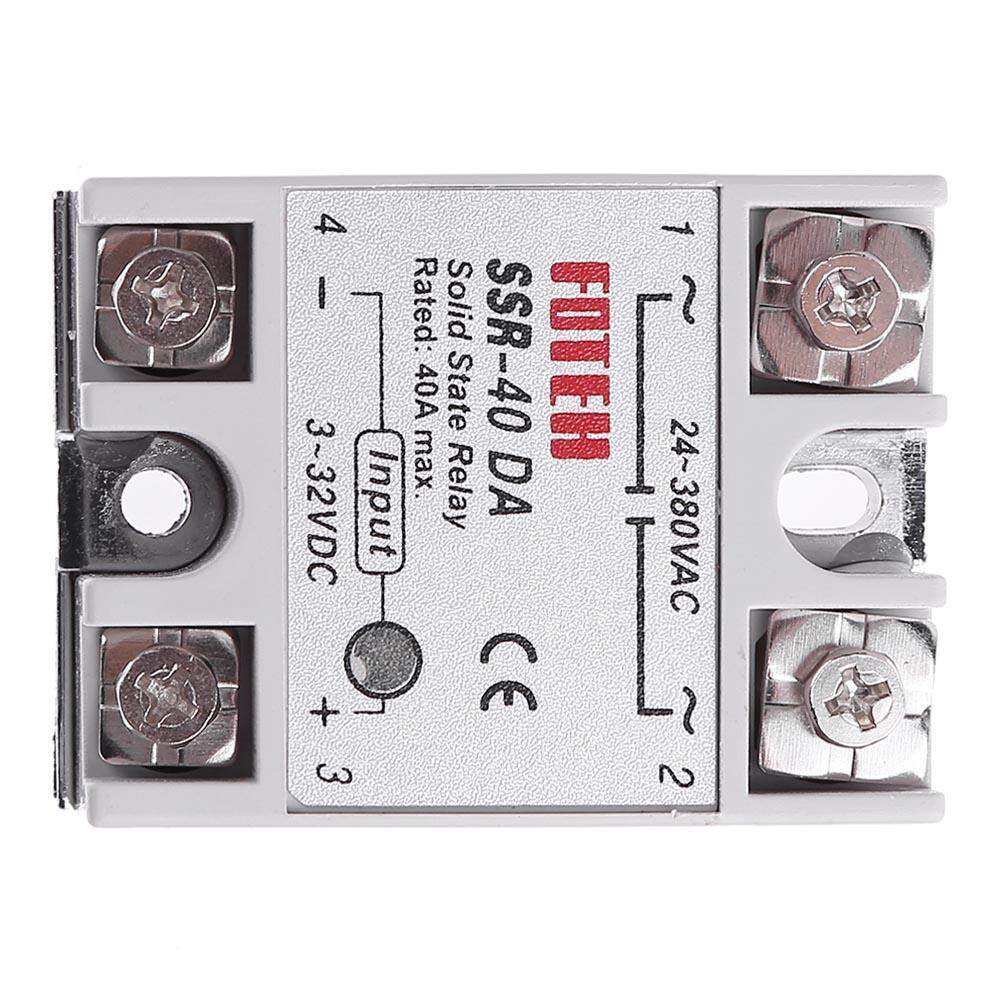 SINGLE PHASE DC 3-32V to AC 24-380VAC SSR-40DA 40A Solid State Relay ...