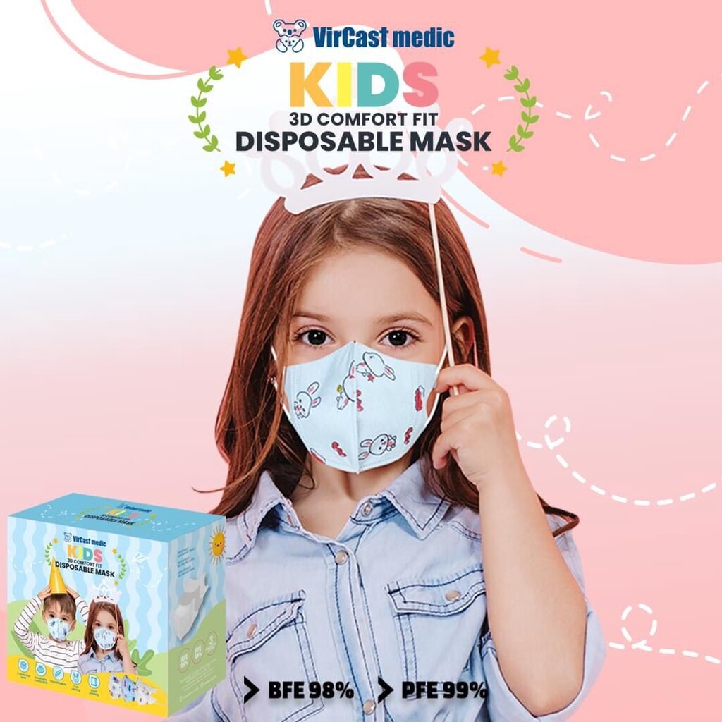 VIRCAST MEDIC KF94 Protective Face Mask For Kids 20‘S / 3D Comfit Baby ...