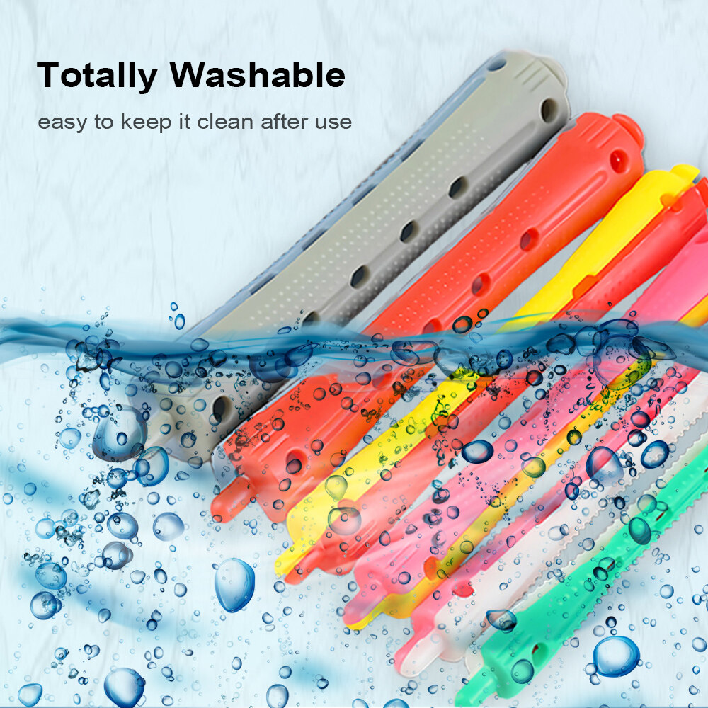 12 Pieces Perm Rods with Perm Rod Bands Cold Wave Rods Assorted Sizes ...