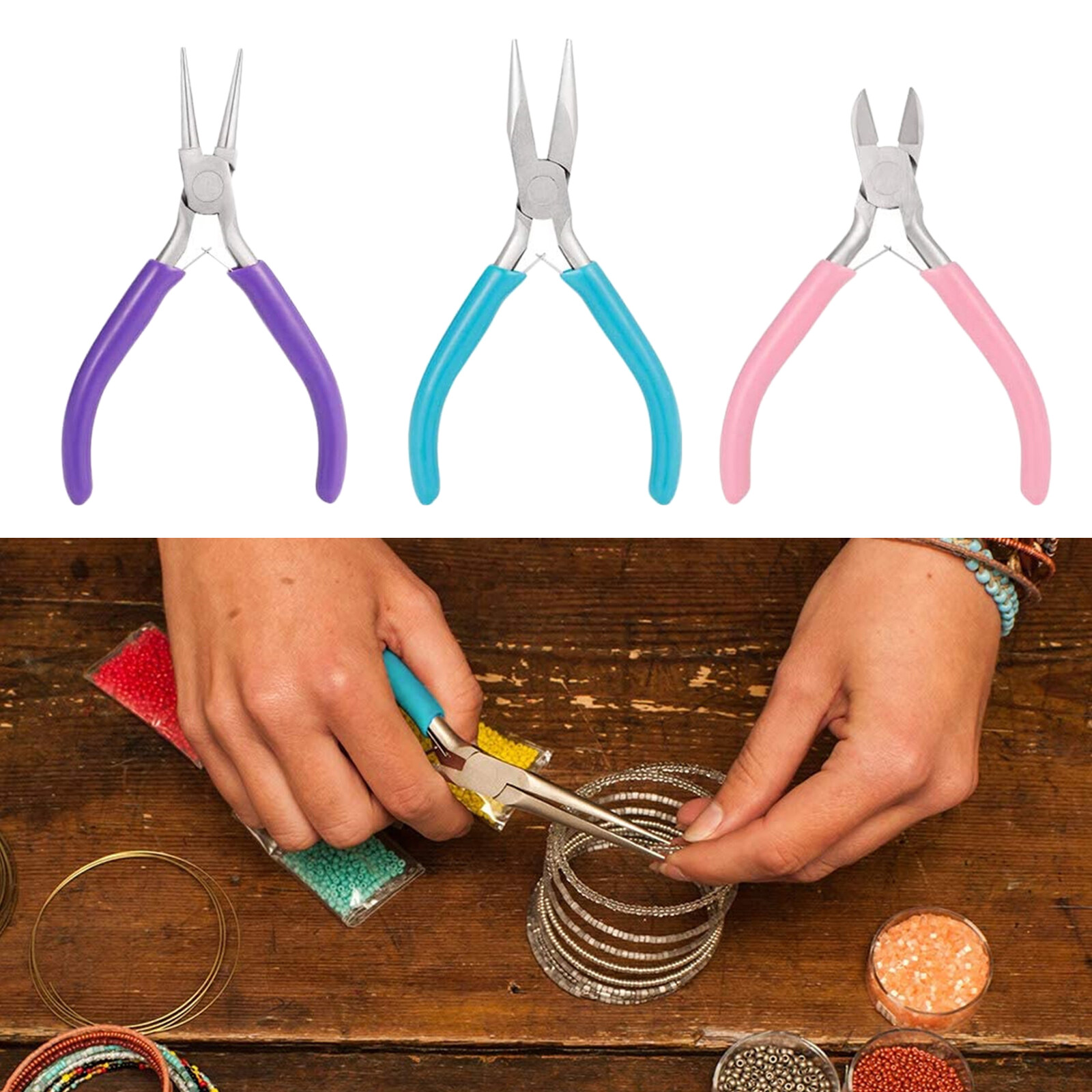 Crafts Creation Jewelry Pliers 3pcs Jewelry Making Pliers Tools with ...