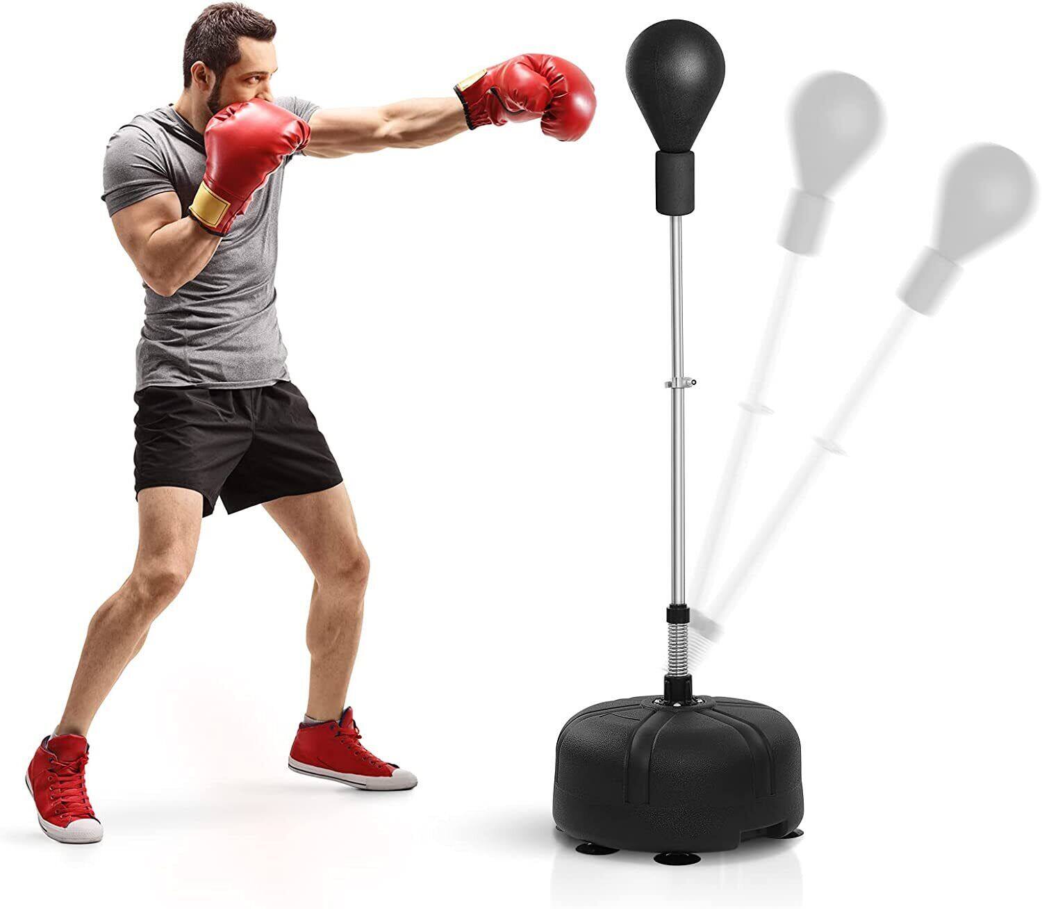 Reflex Bag Freestanding Adjustable Reflex Speed Punching Ball Home Gym ...