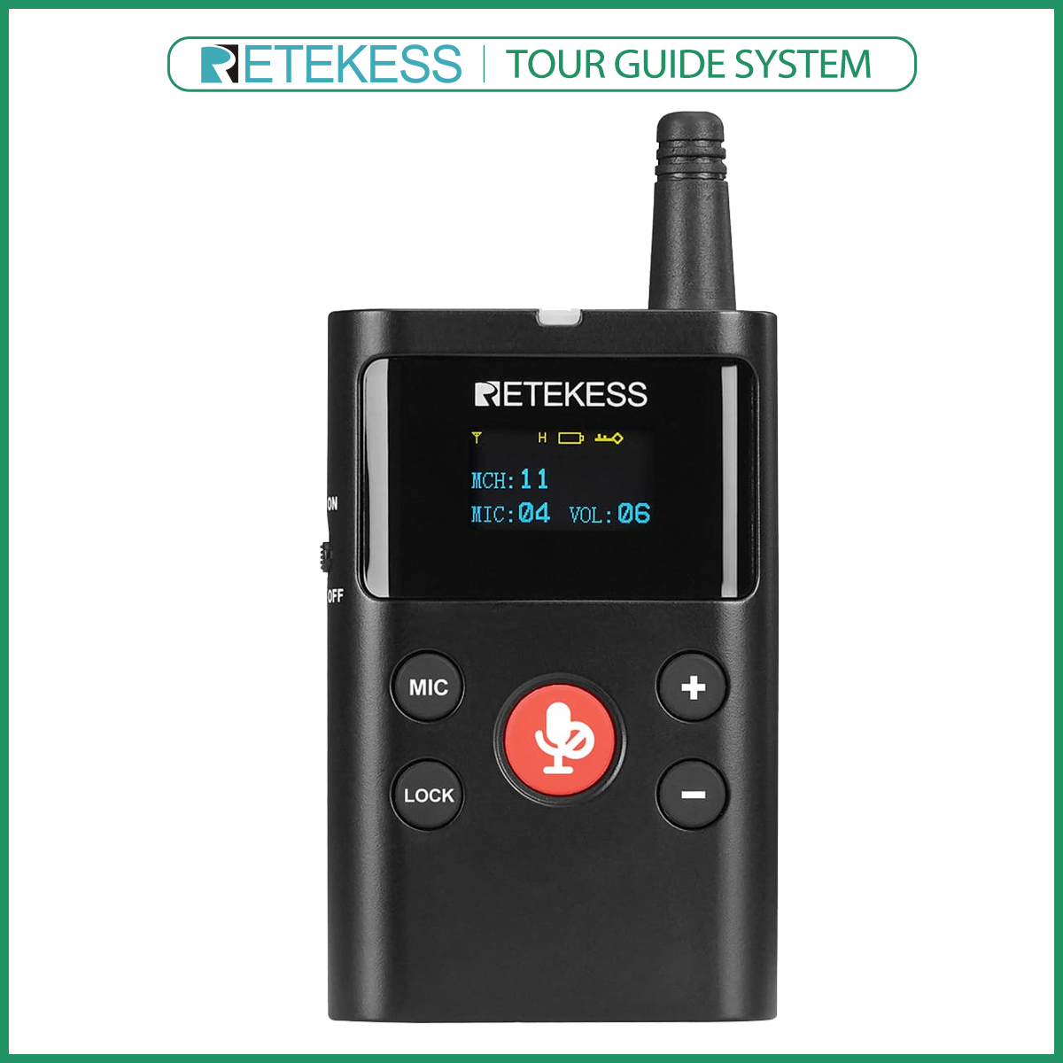 Retekess TT126 Two-way Tour Guide Audio System, Separate Transmitter and Receiver For Factory ...