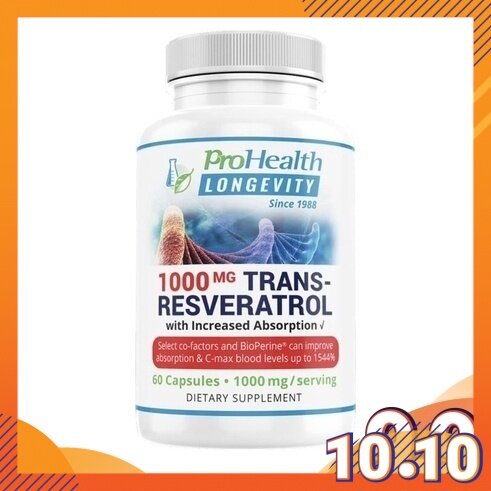ProHealth Longevity 1000 mg Trans Resveratrol Plus 420 mg Polyphenol ...