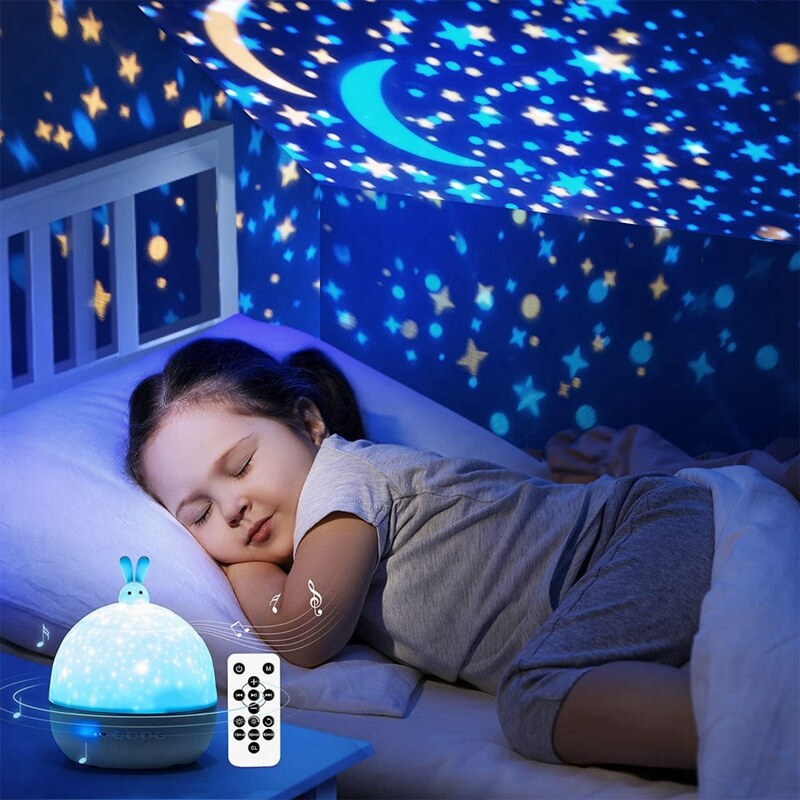 Night Lights for Kids Room, Bluetooth Music Kids Night Light Projector ...