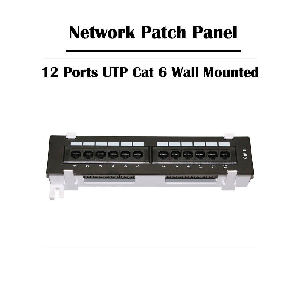 12 Ports UTP Cat 5E/Cat 6 Network Patch Panel Wall Mounted/Rack Mounted ...