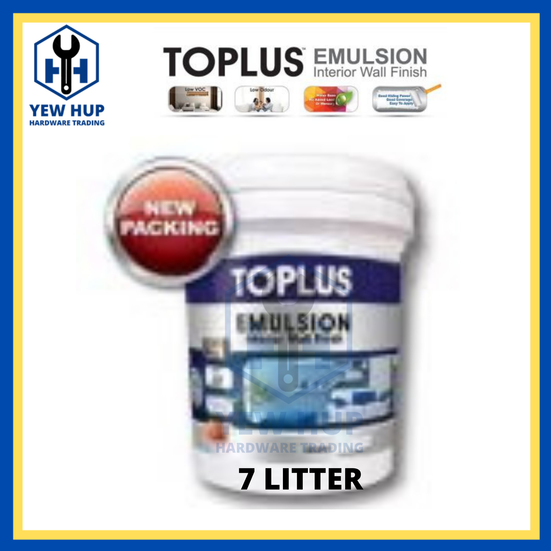 7 Liter Smart Paints TOPLUS Emulsion Paint for Interior Wall Finish ...