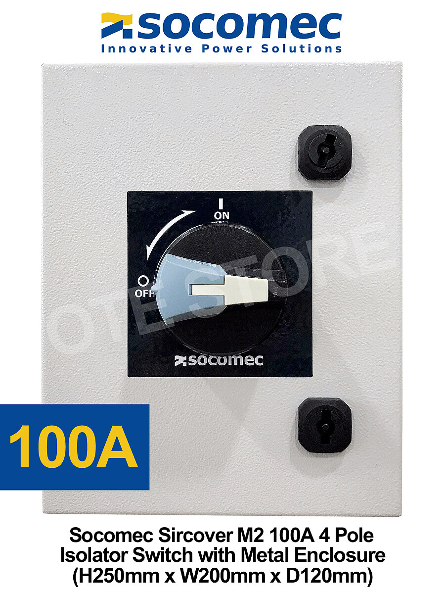 Socomec Sirco M2 Type 63A / 100A 4 Pole Isolator with Metal Enclosure ...