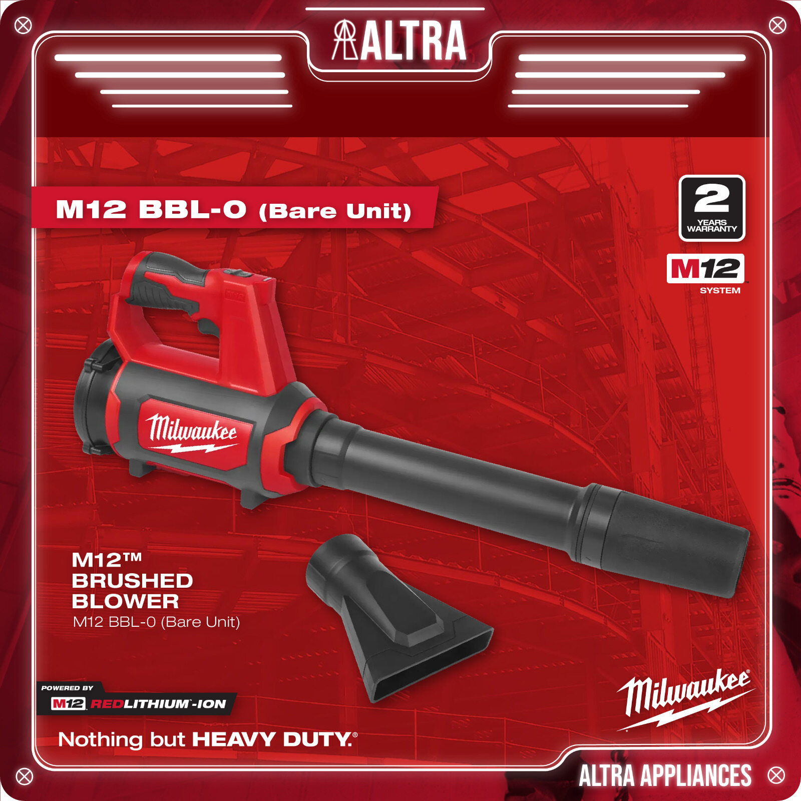 Milwaukee M12 BBL Brushed Blower / Compact Blower / Cordless Blower ...