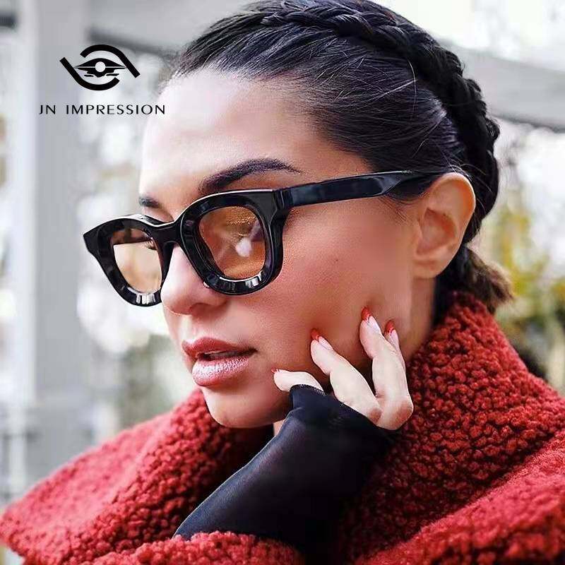 JN IMPRESSION แว่นกันแดดทรงสี่เหลี่ยม,แว่นกันแดดโพลาไรซ์พังก์ฮิปฮอปยุโรปและอเมริกา - JN ...