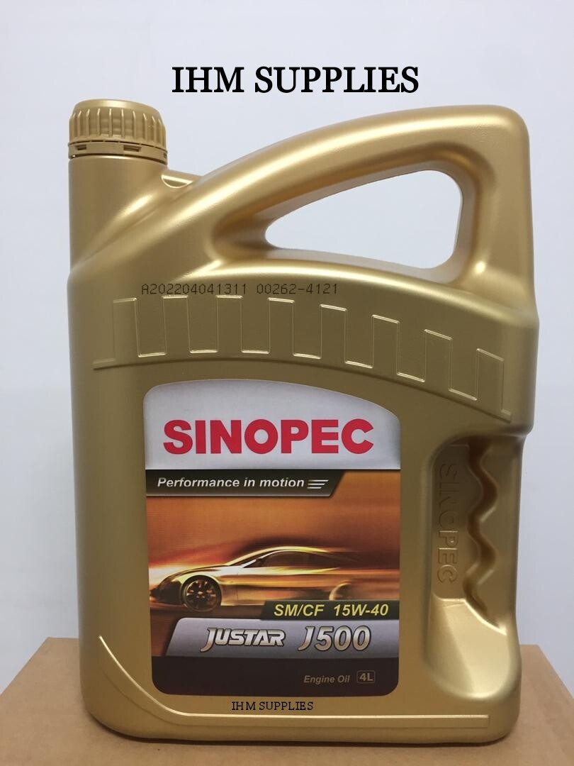 4L SINOPEC JUSTAR J500 15W40 SYNTHETIC TECHNOLOGY ENGINE OIL | Lazada