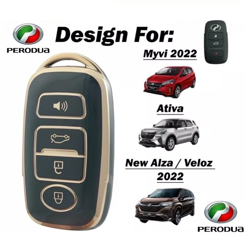 Perodua ALZA ATIVA MYVI 2022 Chrome Reflection TPU Car Key Cover ATIVA ...