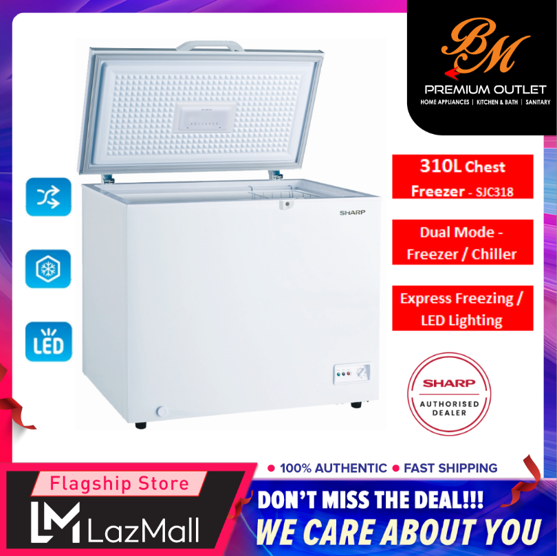 SHARP 310L Dual Chiller Or Chest Freezer / Penyejuk Beku ( SJC318 ...