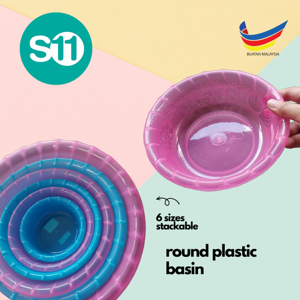 Round Plastic Fruit Wash Basin / Basin Plastik / Basin Cuci Sayur Buah ...