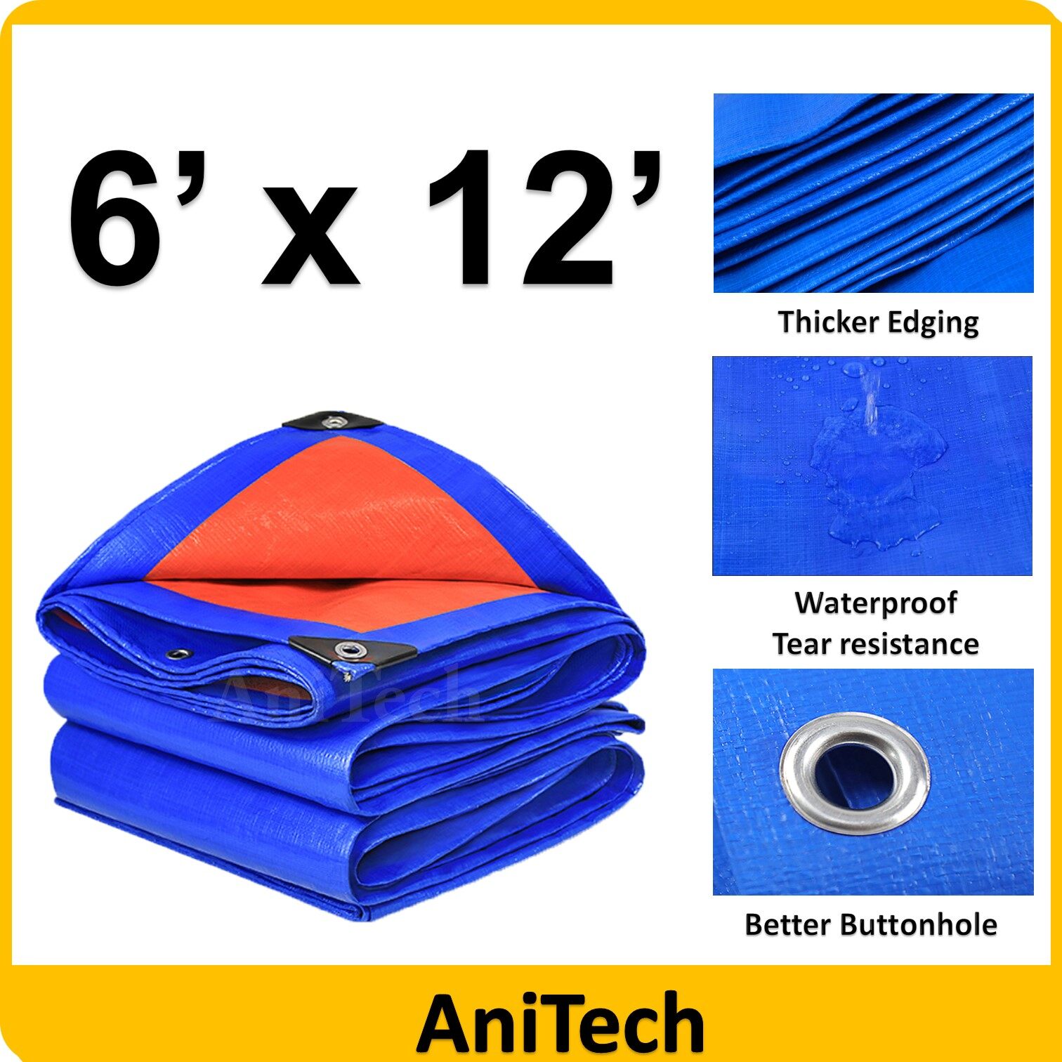 ANITECH "KOREA" Premium Canvas Canopy 6ft 8ft 9ft 10ft 12ft Kaki ...