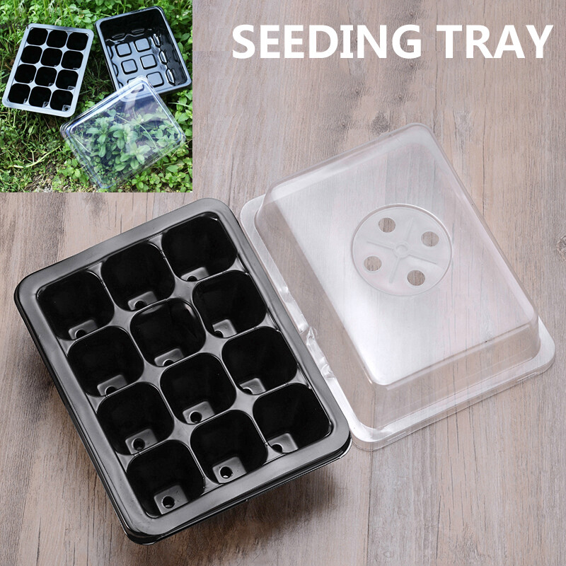 BOKALI 12 Cells Propagator Plant Seeding Tray Kit Garden Germination ...