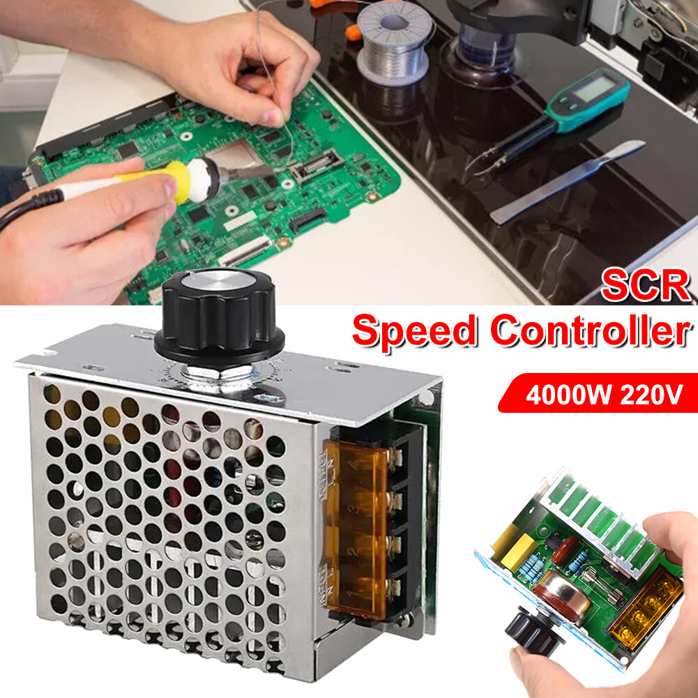 [Free Ship] AC 220V 4000W Thyristor Voltage Regulator Speed Temperature Light Volt Dimmer ...