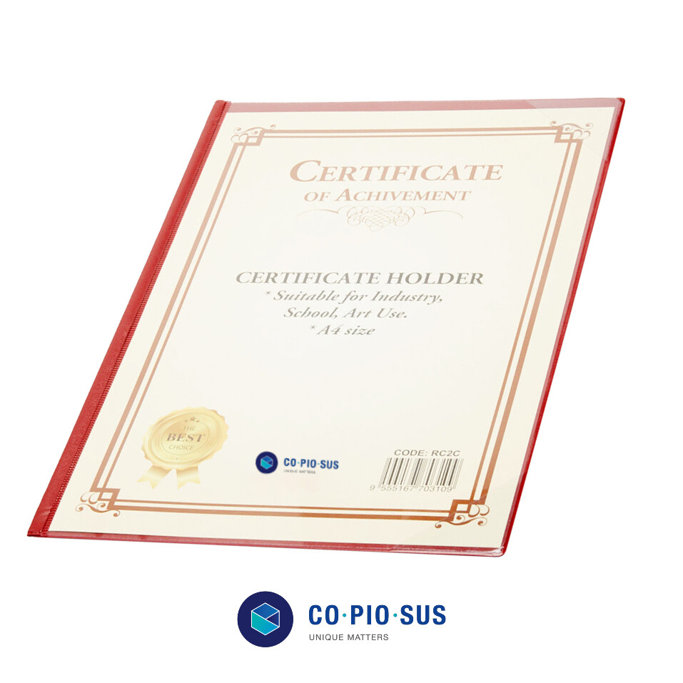 COPIOSUS (A4) PVC Certificate Holder| CH8C With Sponge & Gold Clip ...