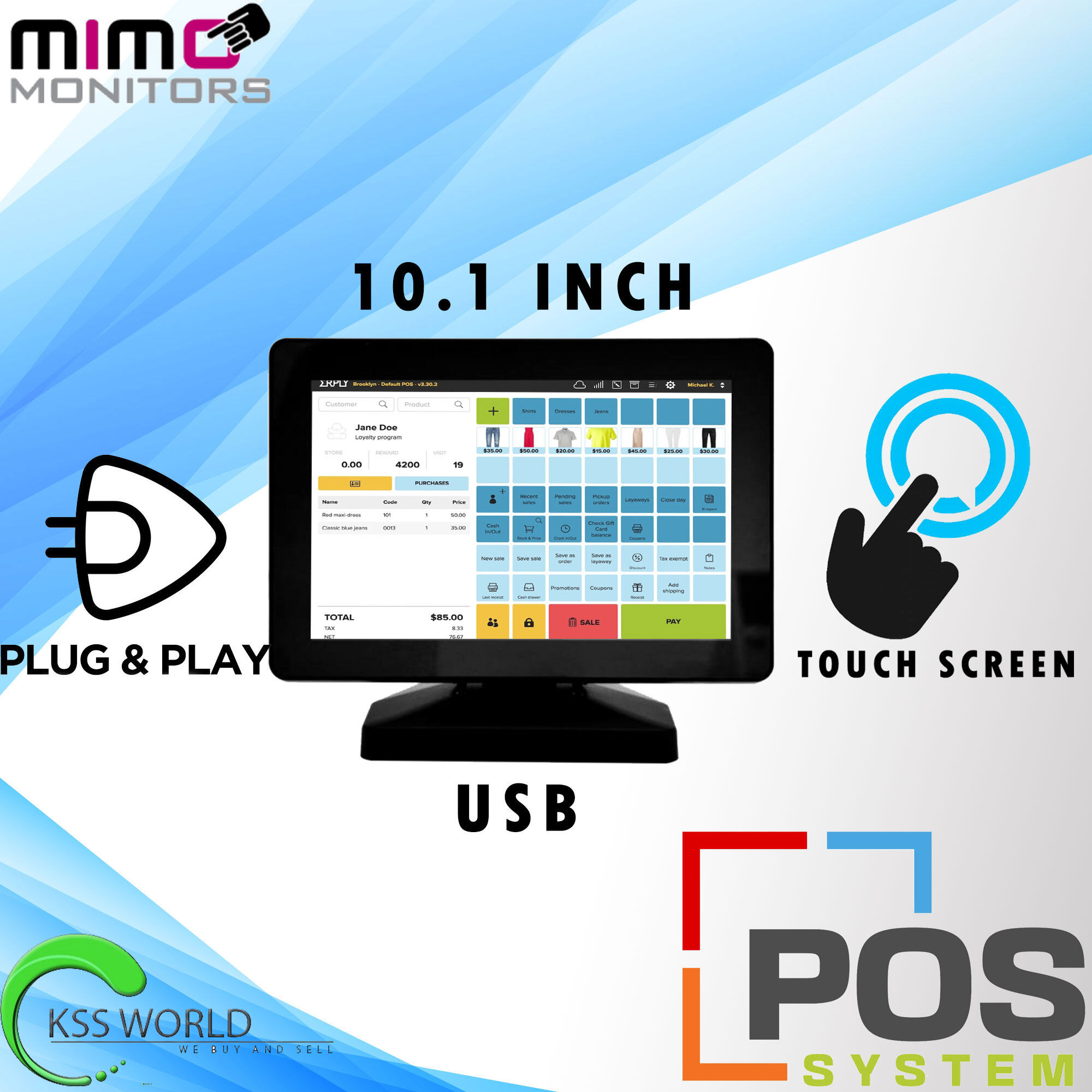 Touch screen Mimo HD 10" Capacitive Touch Display USB Monitor UM-1080C ...