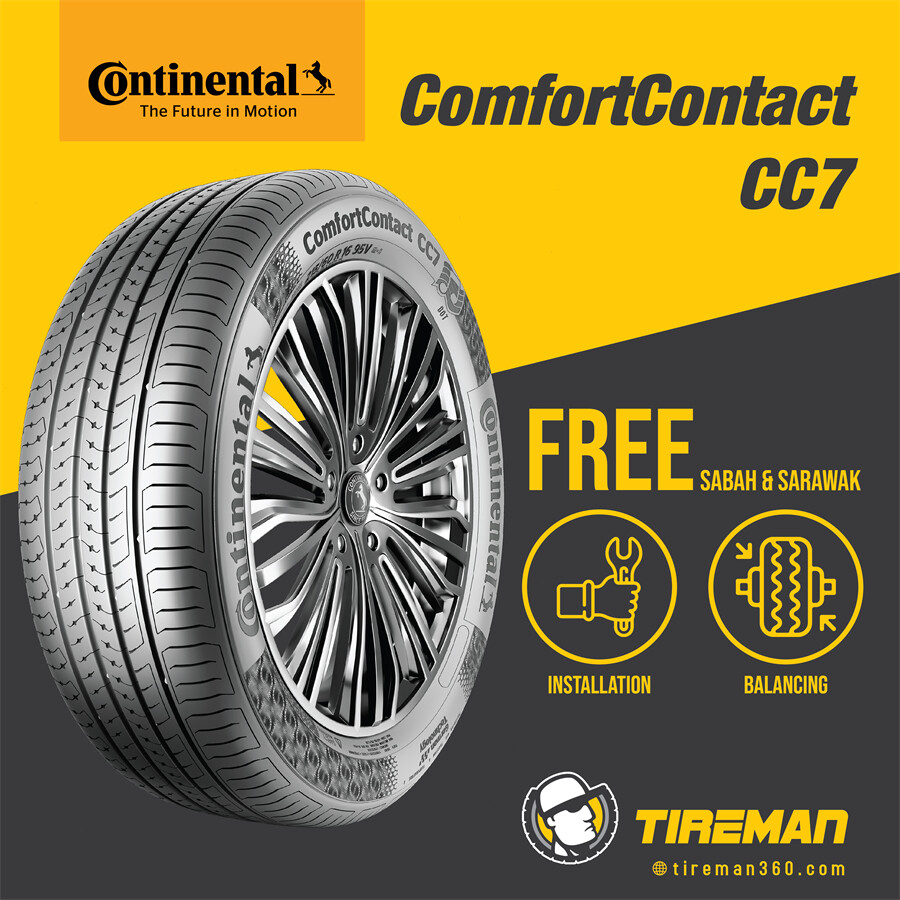 Continental Comfort Contact 7 CC7 13 14 15 16 Inch Tayar Tire (FREE ...